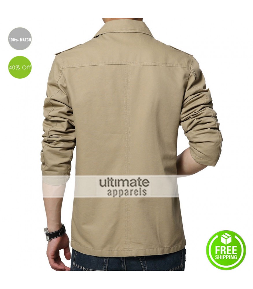 Business Style Classic Khaki Winter Military Coat
