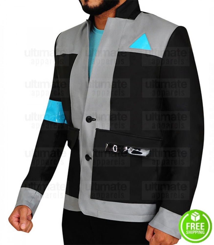 Detroit Become Human Android Rk800 Connor Leather Costume Jacket