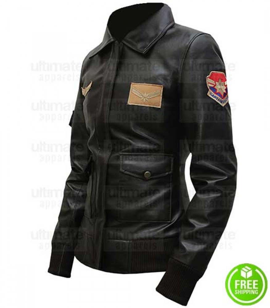 Buy Captain Marvel Bomber Jacket | Brie Larson Flight Jacket