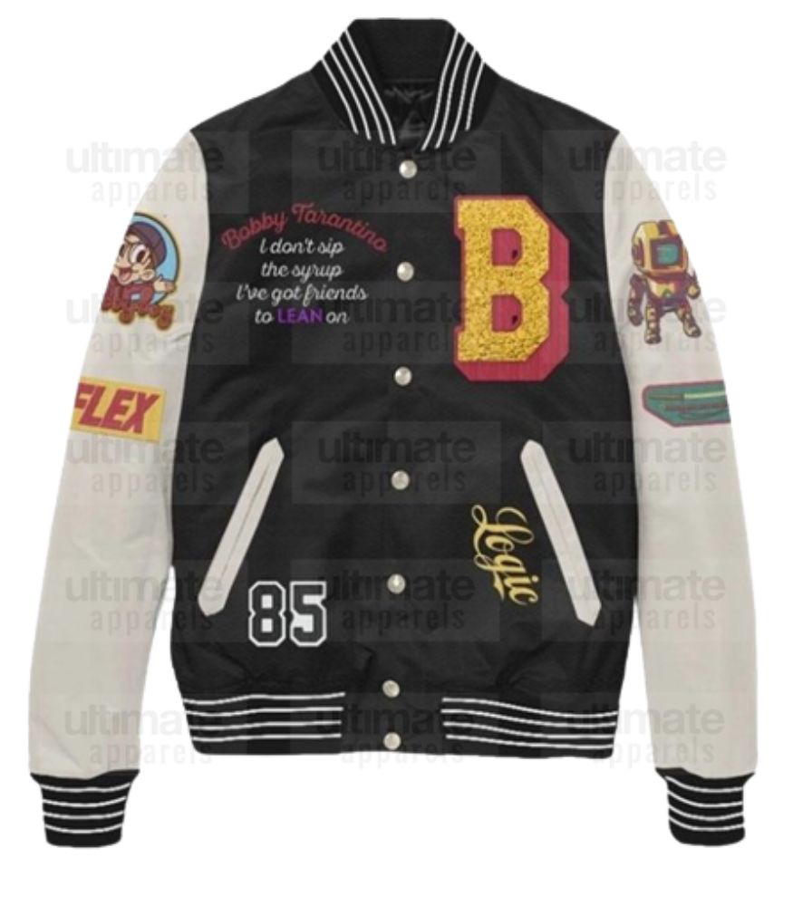 Bobby Tarantino Fleece Jacket | Black And White Varsity Jacket