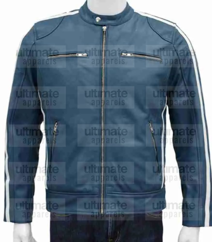 The Road To F9 Concert Jacket | Vin Diesel Blue Leather Jacket
