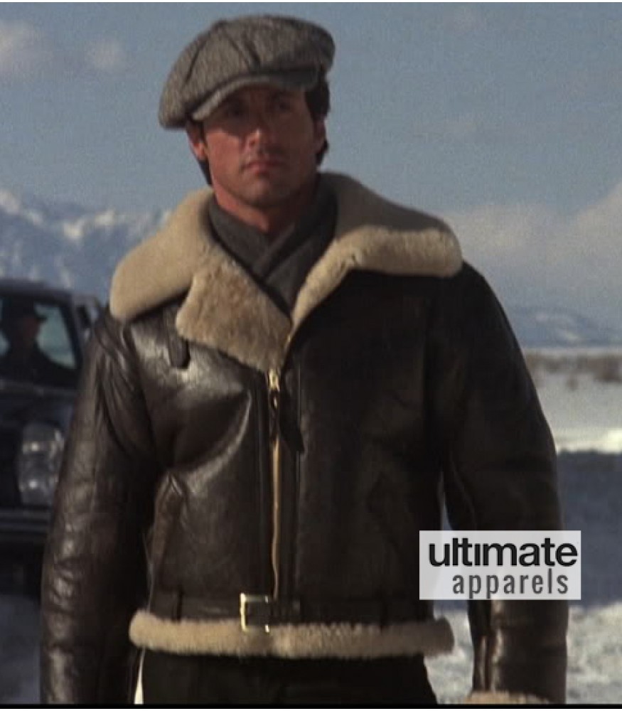 Buy Rocky 4 Balboa Sylvester Stallone Bomber Shearling Jacket